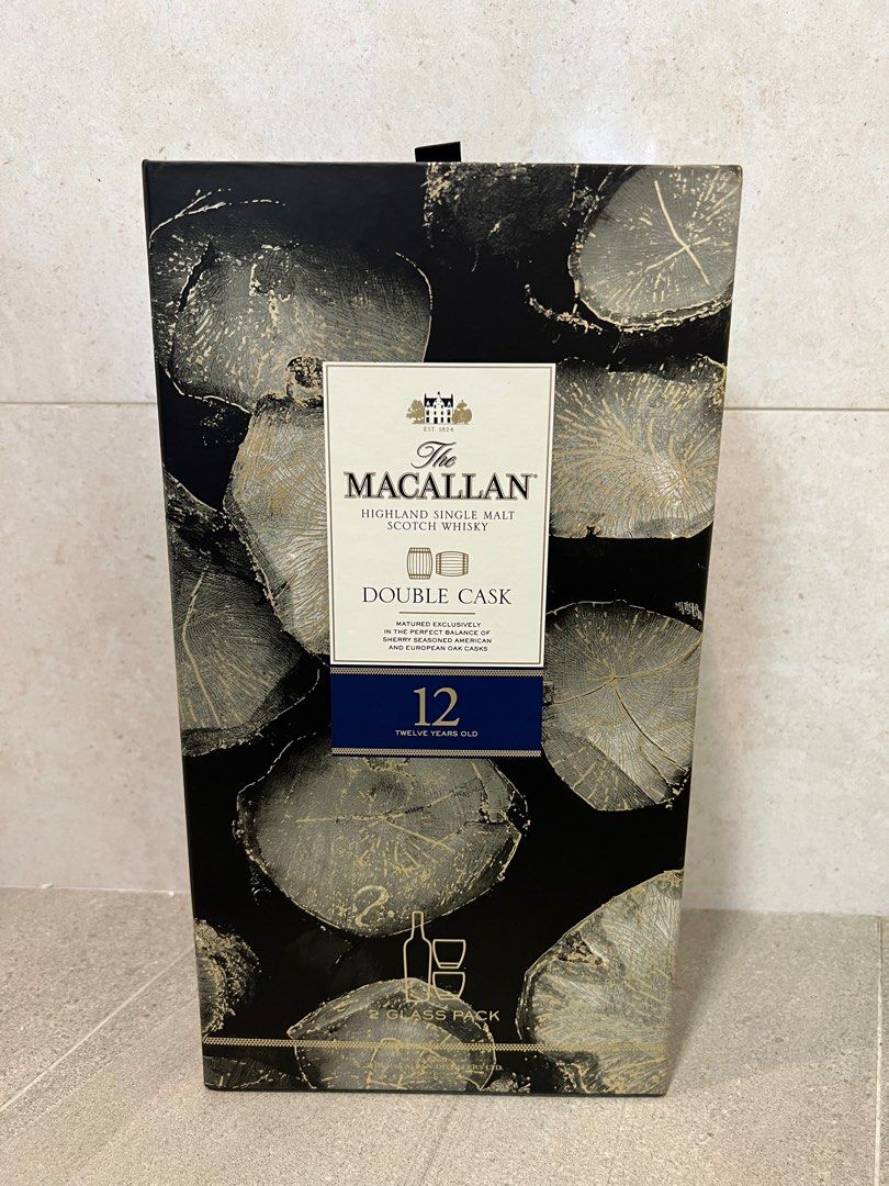 Macallan Double Cask 12 Year Old Glasses Gift Pack 700mL, Food & Drinks ...