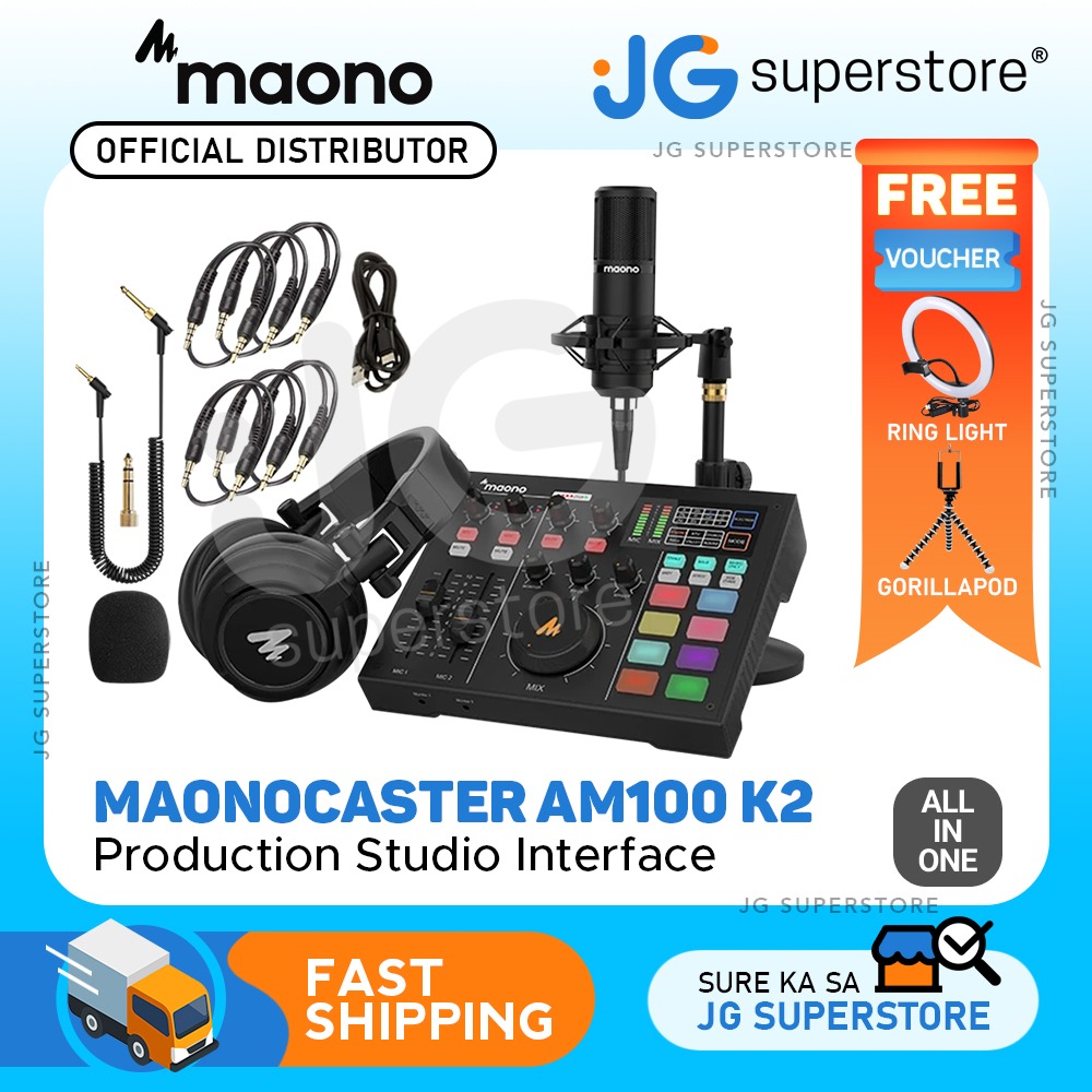 Maono Maonocaster AU-AM100 K2 All-In-One Audio Interface Podcast ...