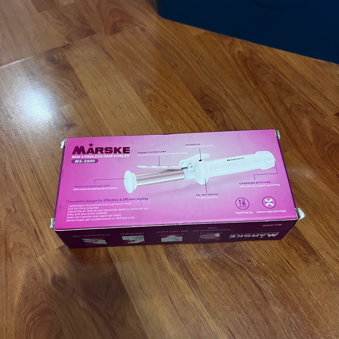 Marske mini cordless hair curler, Beauty & Personal Care, Hair on Carousell