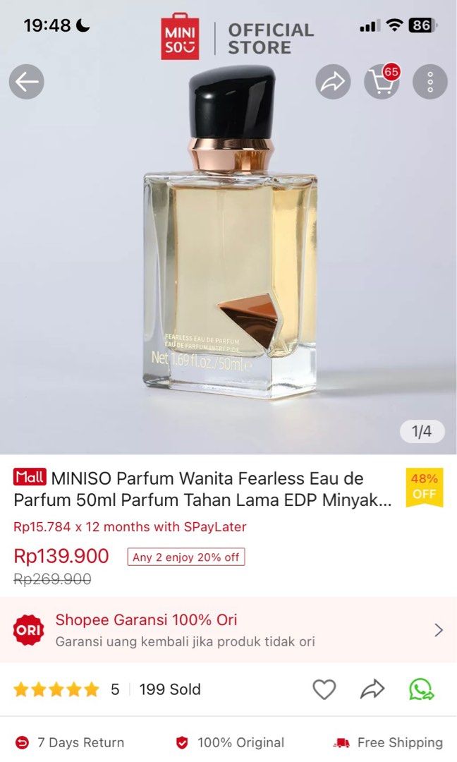 MINISO FEARLESS EAU DE PARFUM 50ml | Parfum, Kesehatan & Kecantikan ...