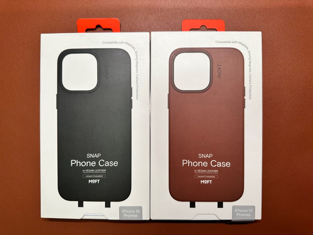 2 x MOFT Magesafe leather iPhone 14 Pro Max case with built in lanyard ...