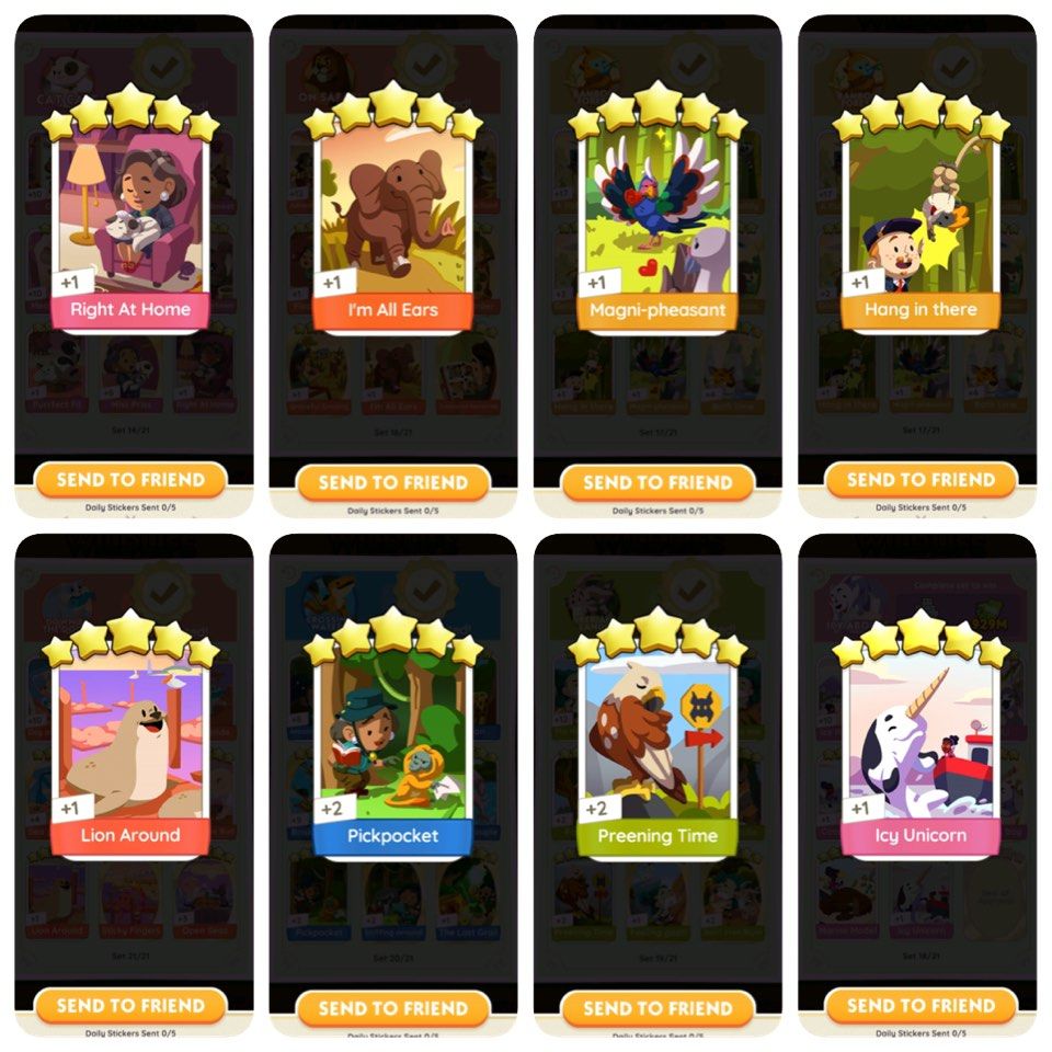 Monopoly gold 5 star stickers cards, Hobbies & Toys, Toys & Games on ...