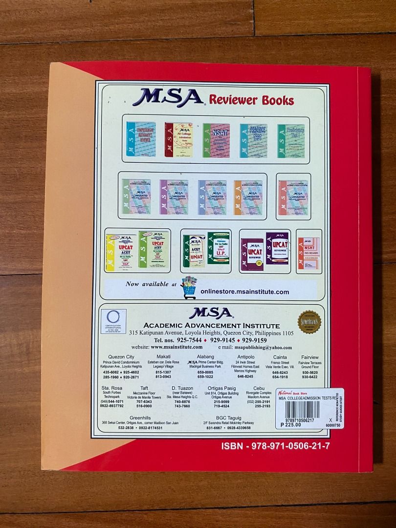 MSA College Admission Test Book Reviewer, Hobbies & Toys, Books ...