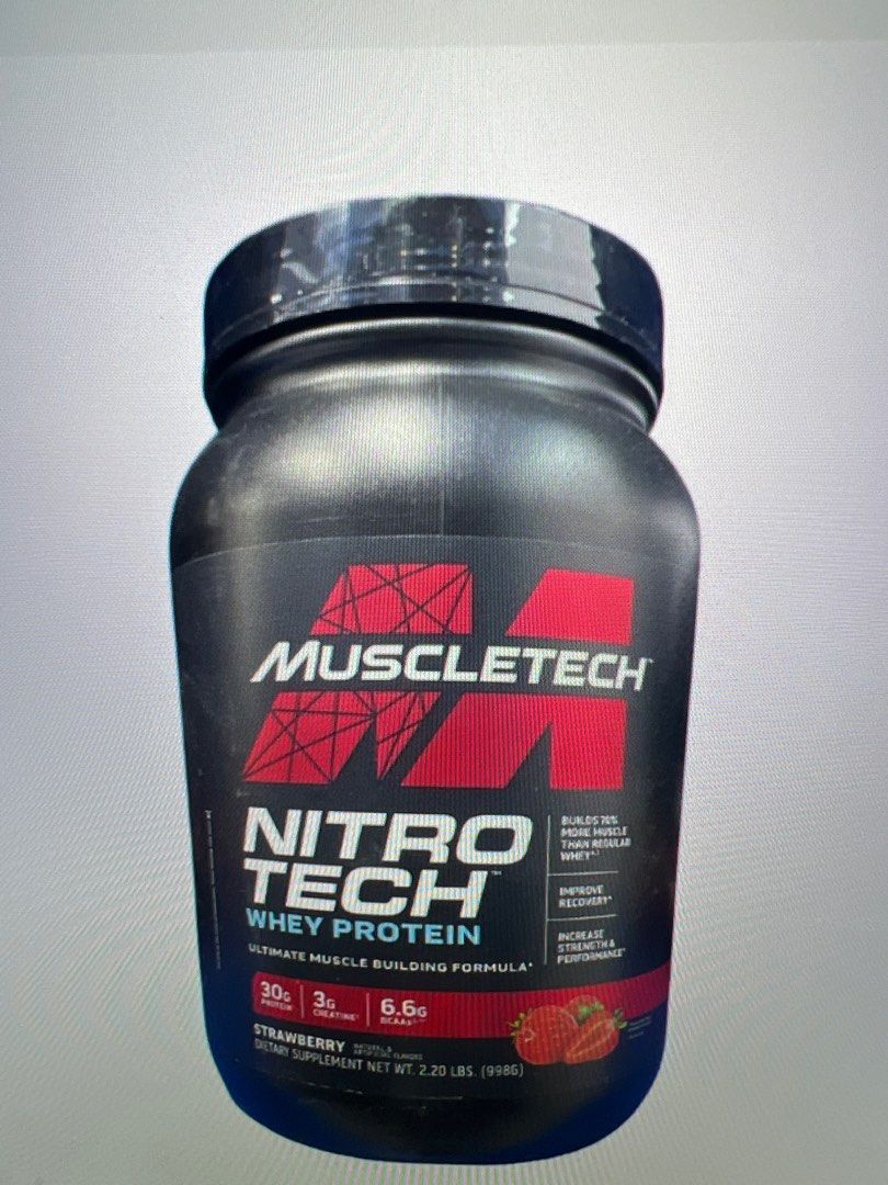 Nitro tech isolate protein powder, Health & Nutrition, Health ...