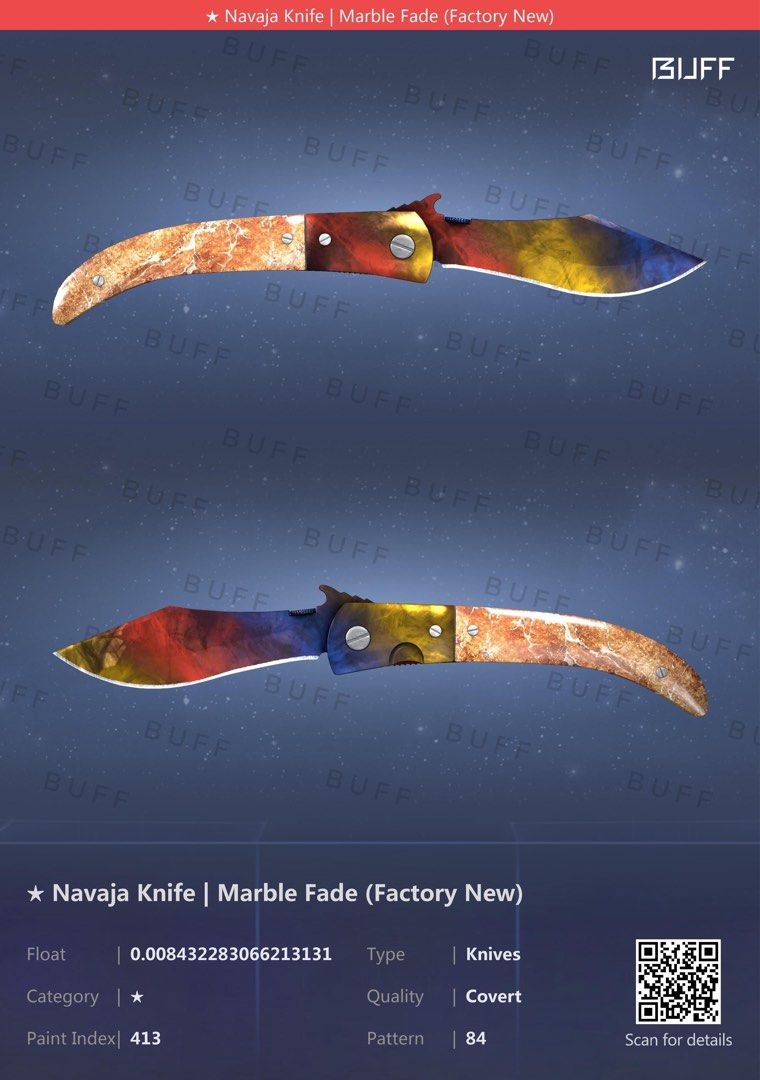 Navaja knife marble fade fn CSGO, Video Gaming, Gaming Accessories, In ...