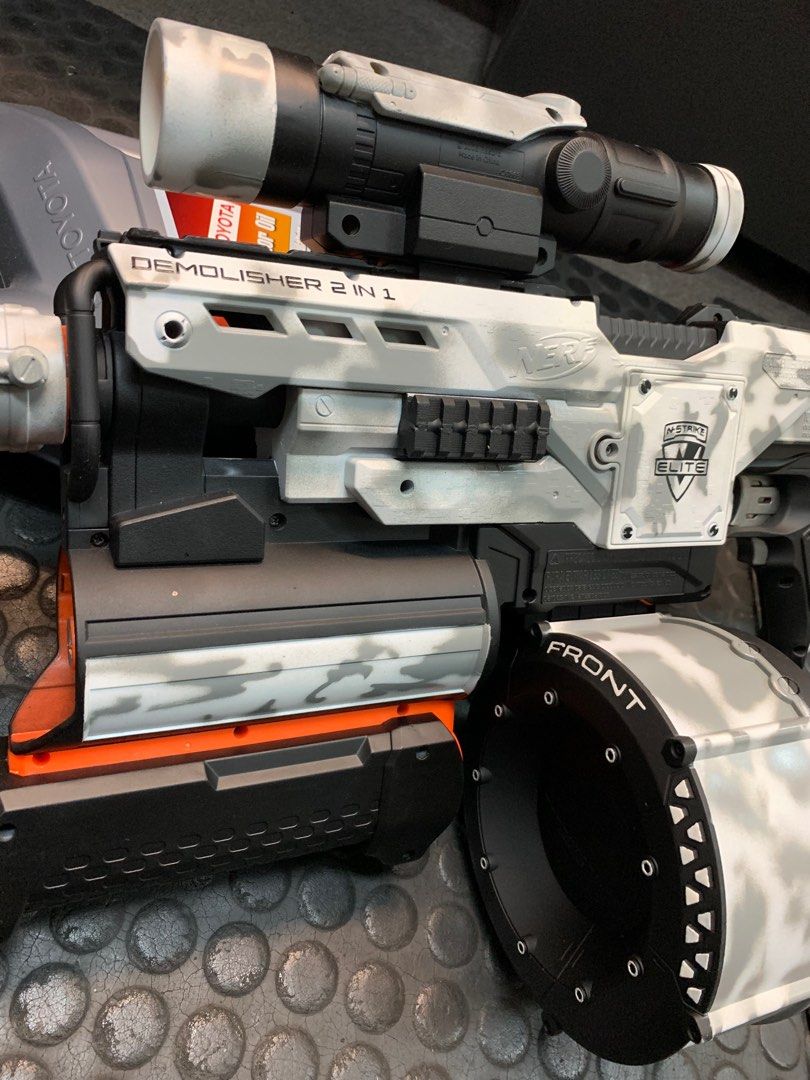 Nerf Gun Custom Mod - Demolisher in Arctic Camo, Hobbies & Toys, Toys ...