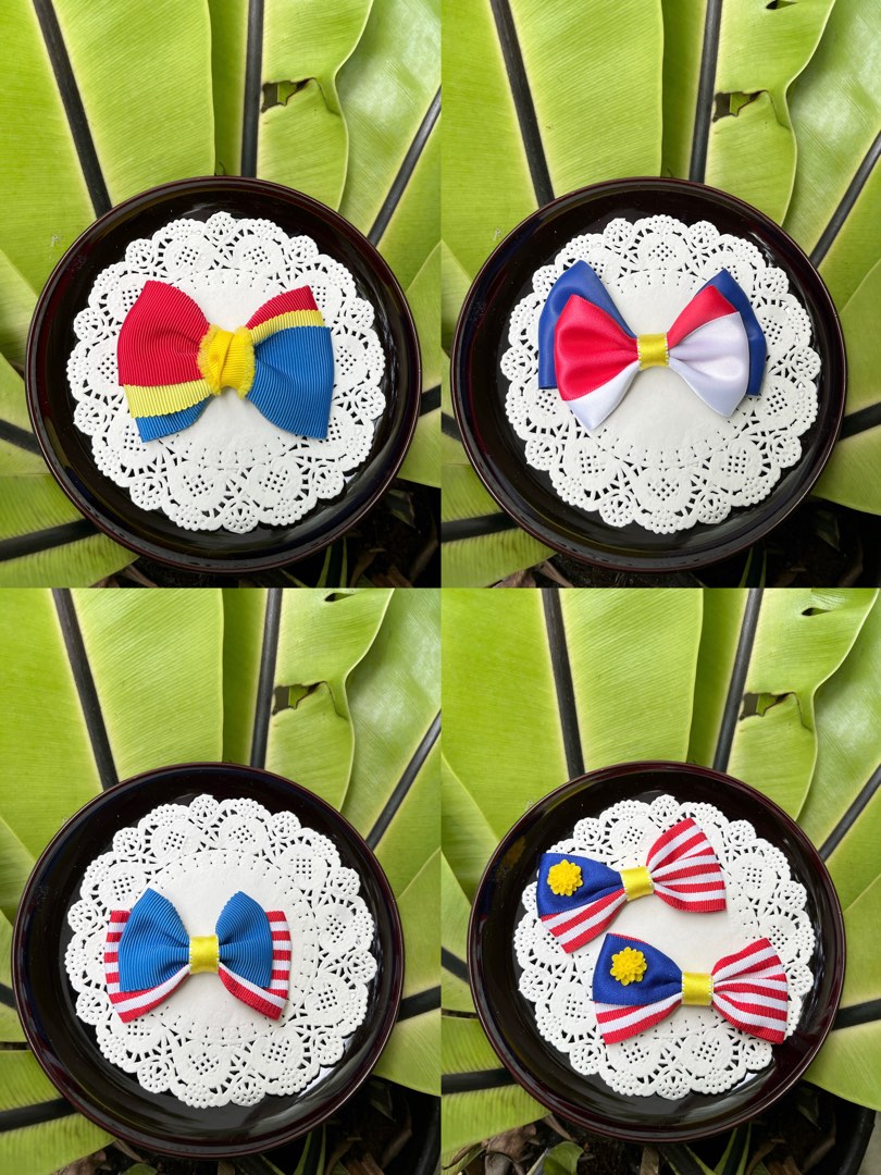 (New) Handcrafted Merdeka Bows, Babies & Kids, Babies & Kids Fashion on ...