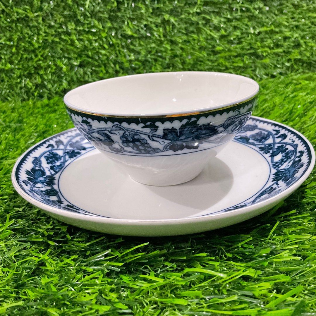 Nikko Double Phoenix NKT Ironstone Oven Proof Crackle Design Blue Grape ...