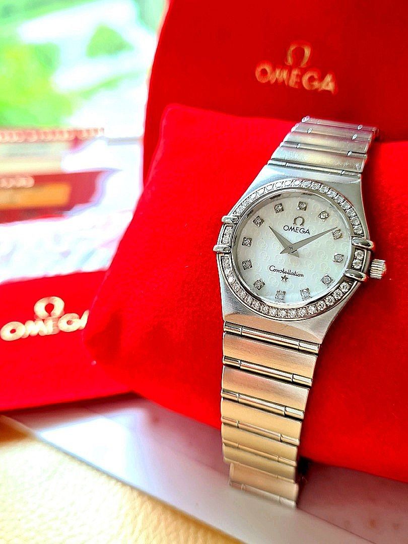 Omega Constellation Diamonds Bezel White Mother of Pearl Omega Logo ...