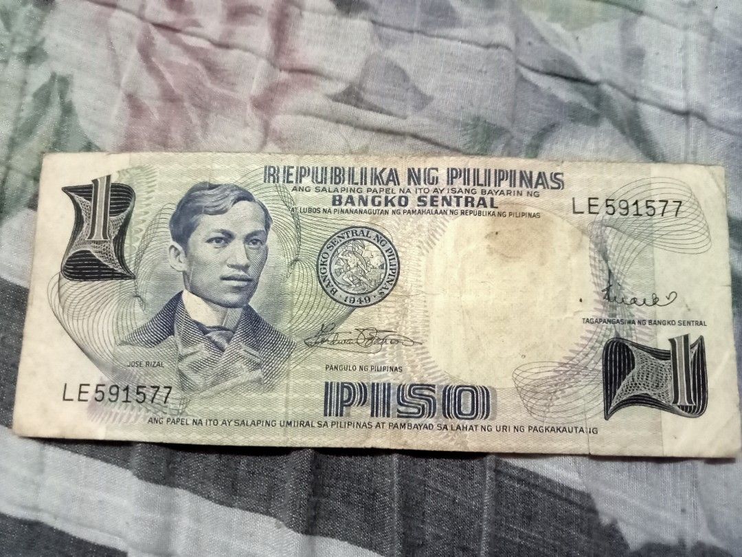 One peso paper bill on Carousell