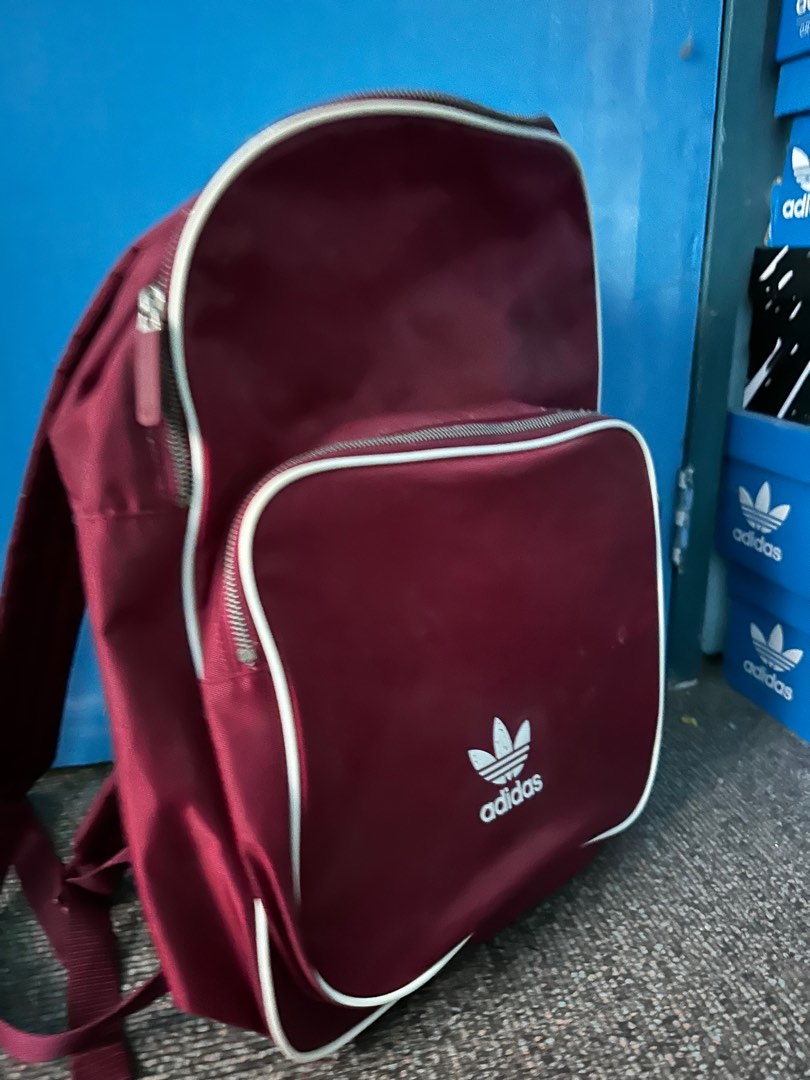 Original Adidas bagback maroon on Carousell