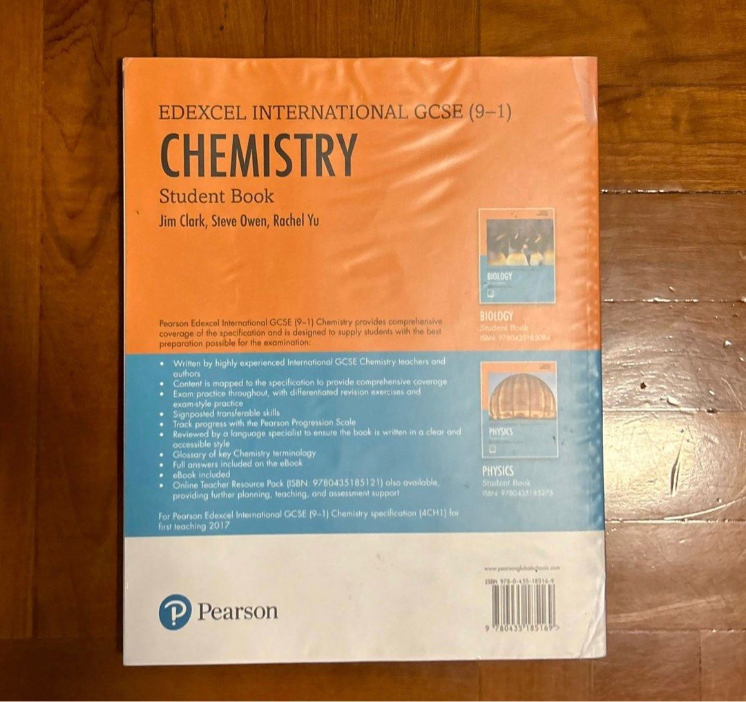 Pearson EDEXCEL IGCSE 9-1 Chemistry, 興趣及遊戲, 書本 & 文具, 教科書 - Carousell