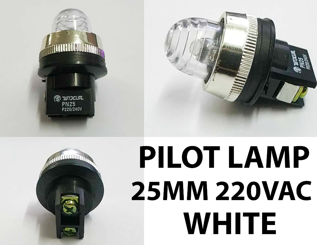 PILOT LAMP 25MM WHITE 220 VAC ...