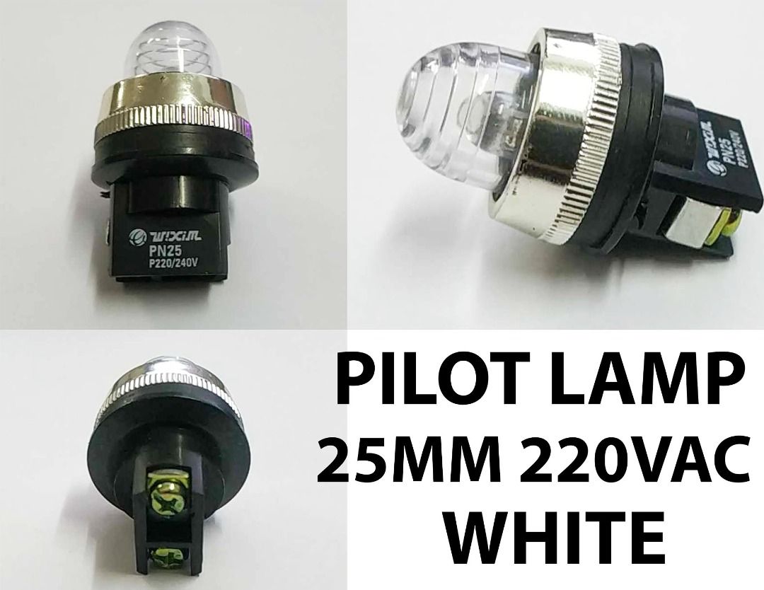 PILOT LAMP 25MM WHITE 220 VAC ...
