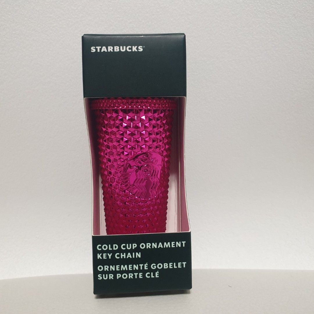 PINK METALLIC BLING Starbucks Cold Cup Ornament Key Chain, Furniture ...