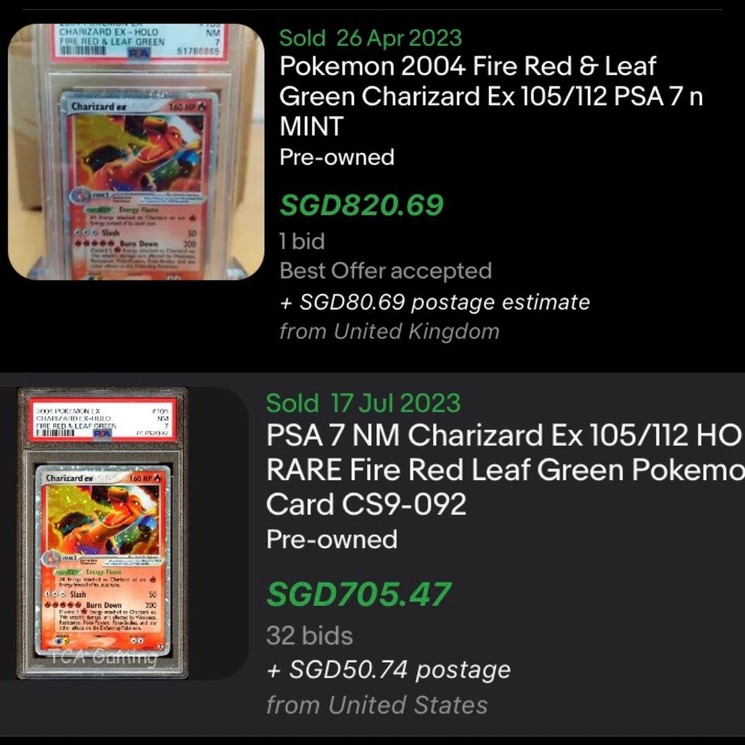 Pokemon PSA 7 Charizard EX Fire Red Leaf Green, Hobbies & Toys, Toys ...