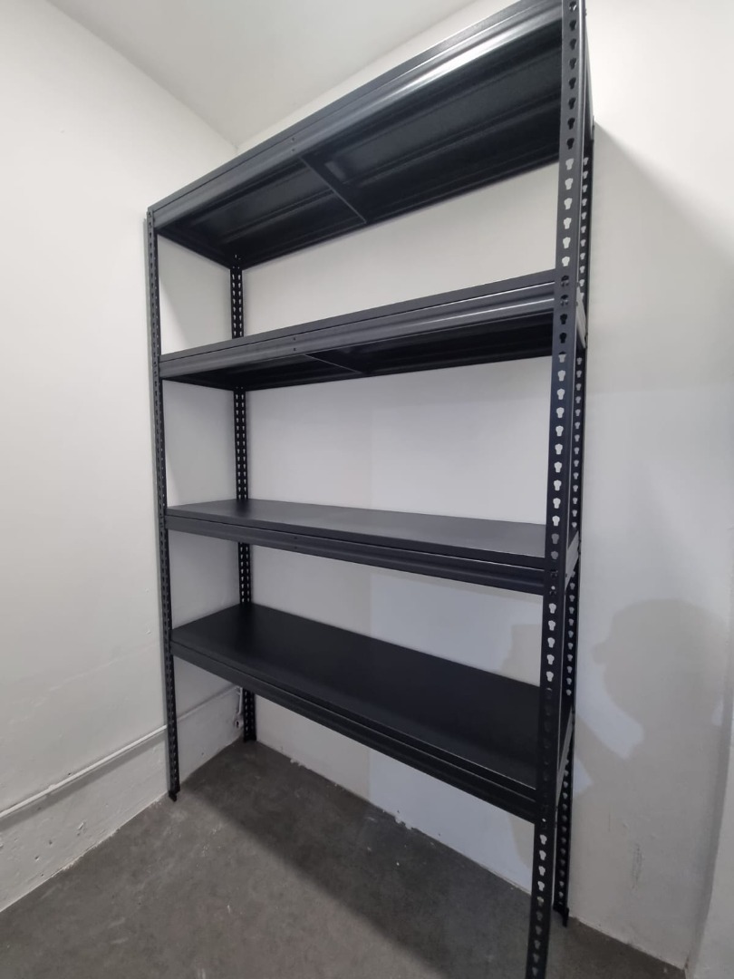 Premium Black Metal Boltless Rack, Metal Storage Rack, PVC Wood ...