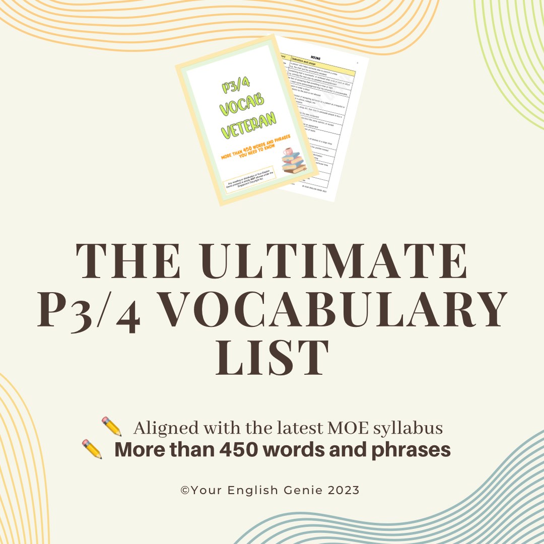 Primary 3 and 4 Vocabulary List (More than 450 Words and Phrases) - E ...