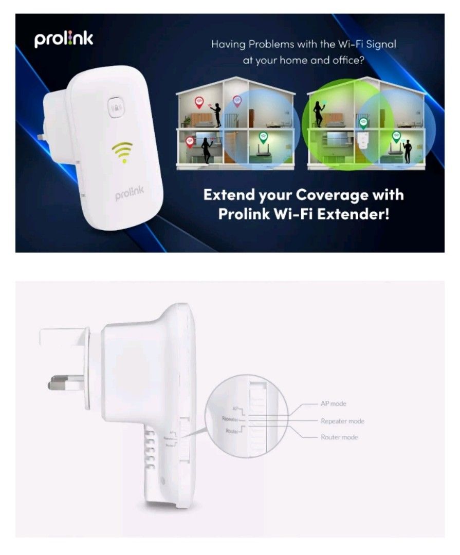 PROLINK WiFi Extender - PEN1201, Computers & Tech, Parts & Accessories ...