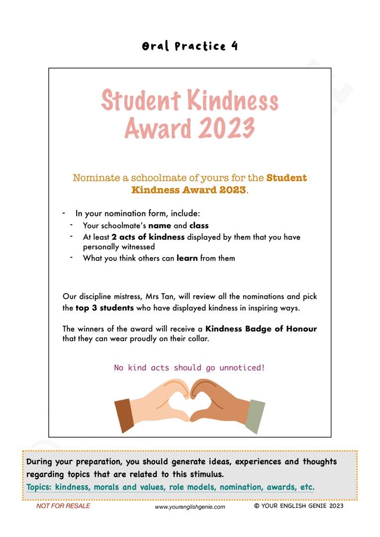 PSLE Oral SBC Practice Book (Bonus Oral Practices for Primary Students ...