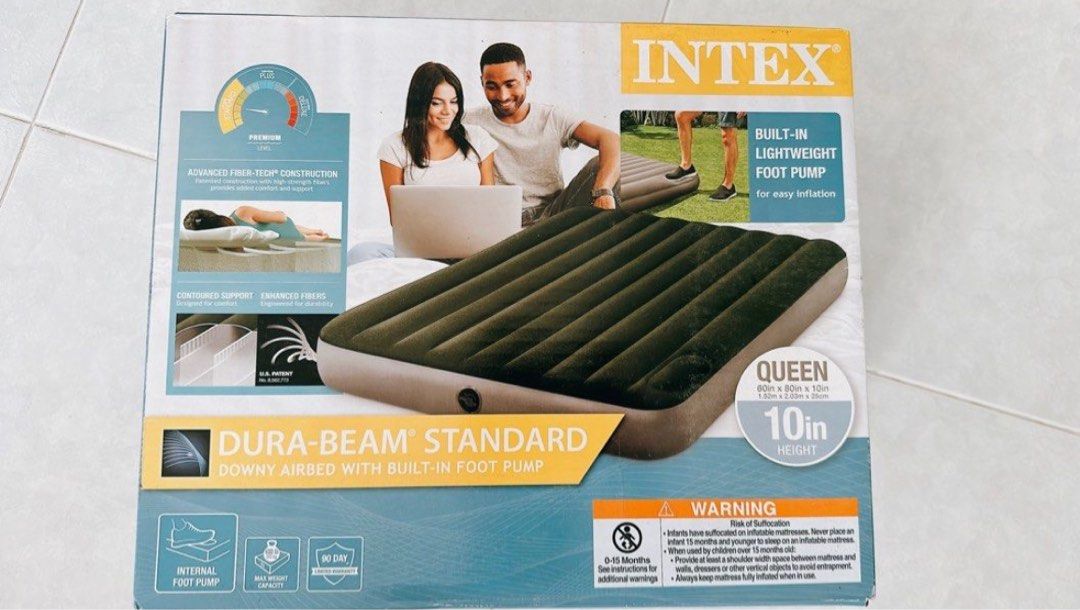 Queen size Intex Dura-Beam Air Mattress with built in pump , Furniture ...