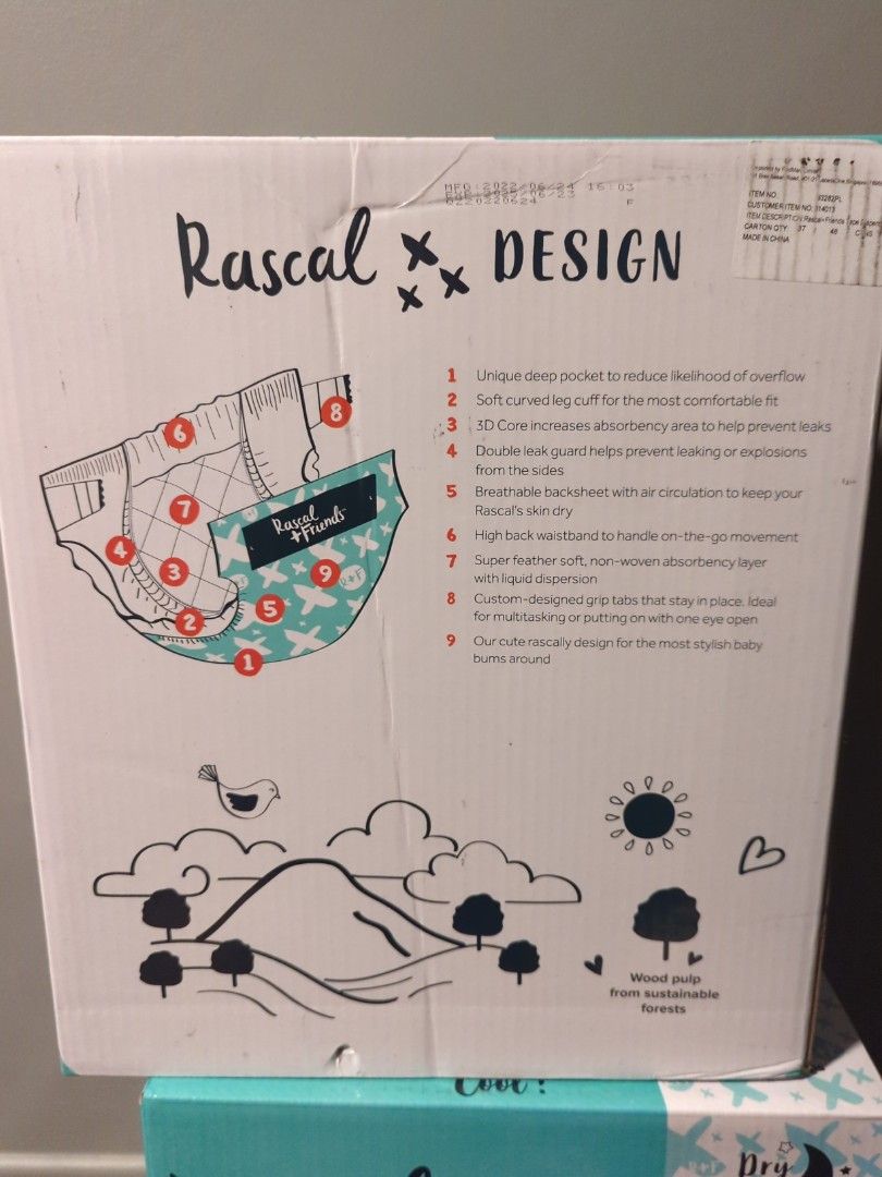 Rascal+Friends Premium Diapers L (Tape) x 2 Boxes, Babies & Kids ...