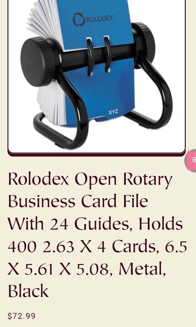 ROLODEX OPEN ROTARY BUSINESS CARD FILE HOLDER on Carousell