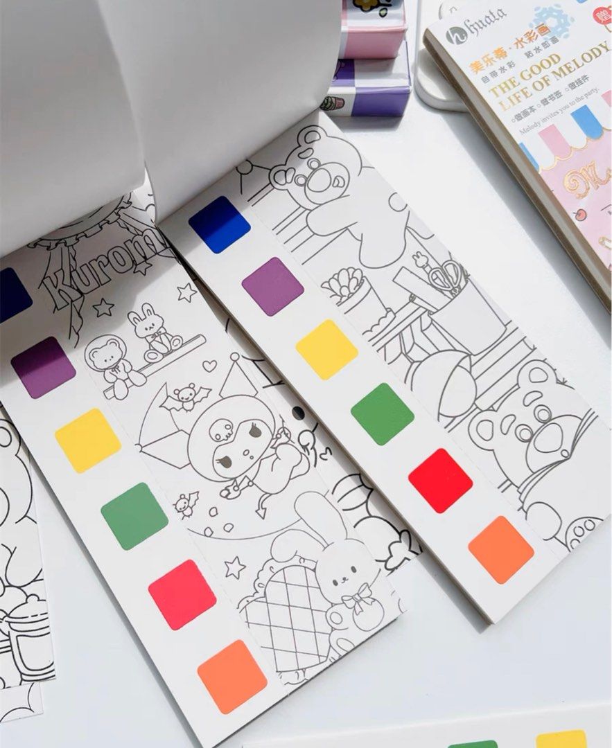 (PO) Sanrio Watercolour Painting Book, Hobbies & Toys, Stationery ...