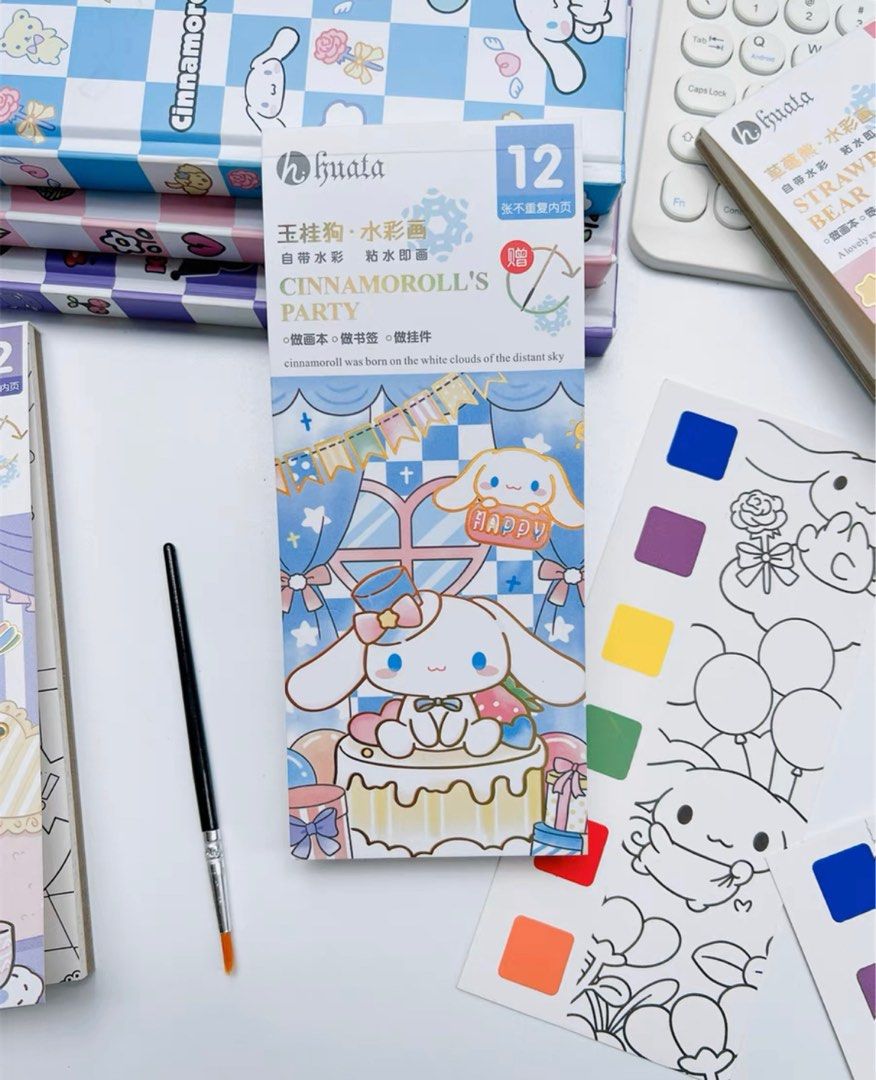 (PO) Sanrio Watercolour Painting Book, Hobbies & Toys, Stationery ...
