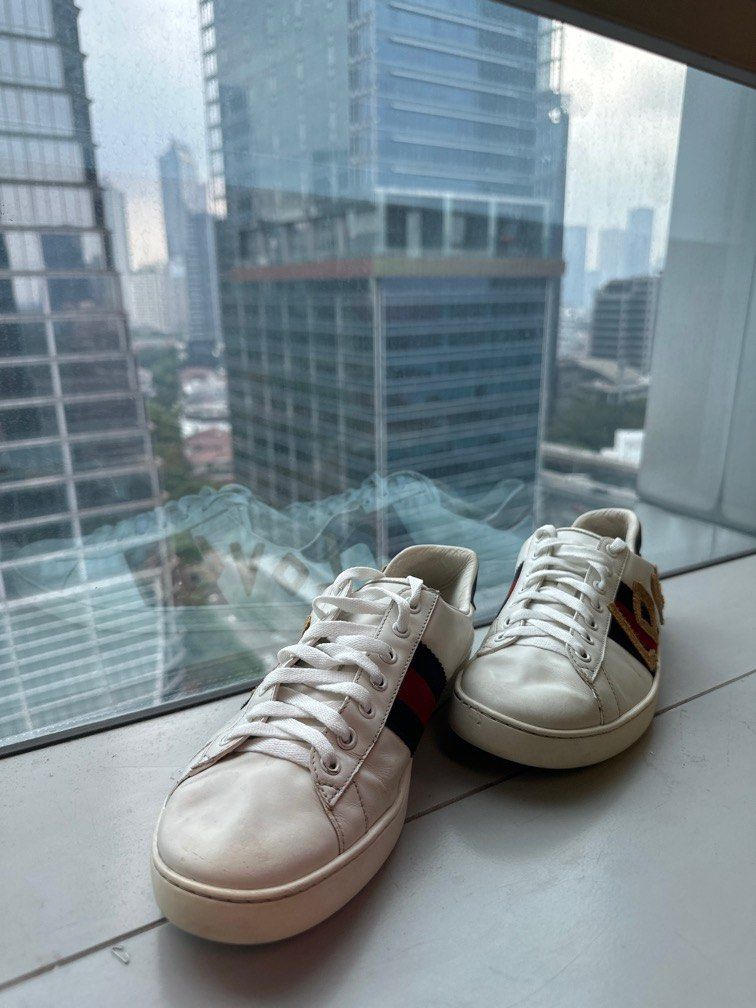 Sepatu Gucci Ace loved leather, Fesyen Pria, Sepatu , Sneakers di Carousell