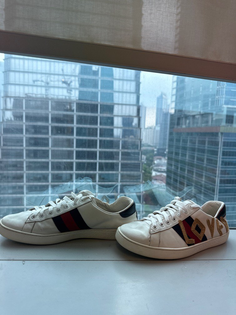 Sepatu Gucci Ace loved leather, Fesyen Pria, Sepatu , Sneakers di Carousell