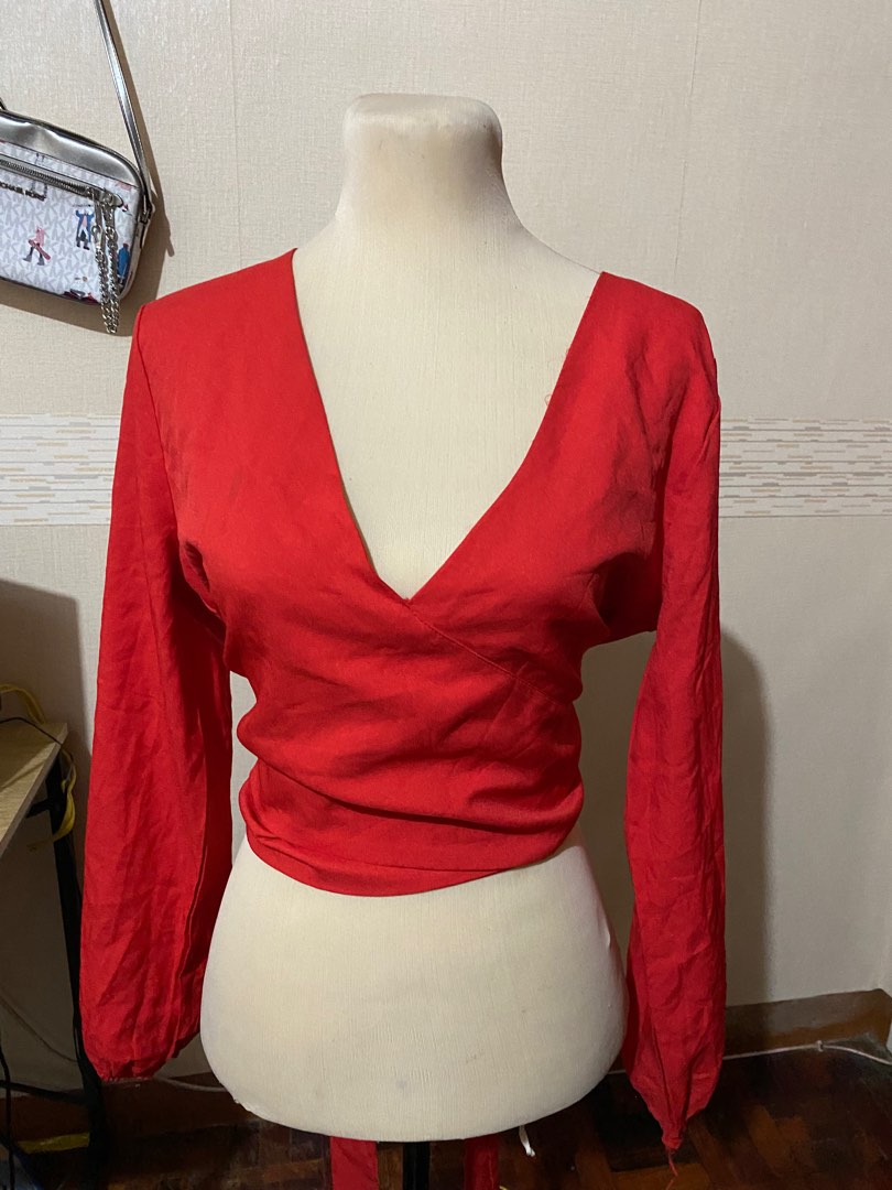 Sexy red backless top, Women's Fashion, Tops, Longsleeves on Carousell