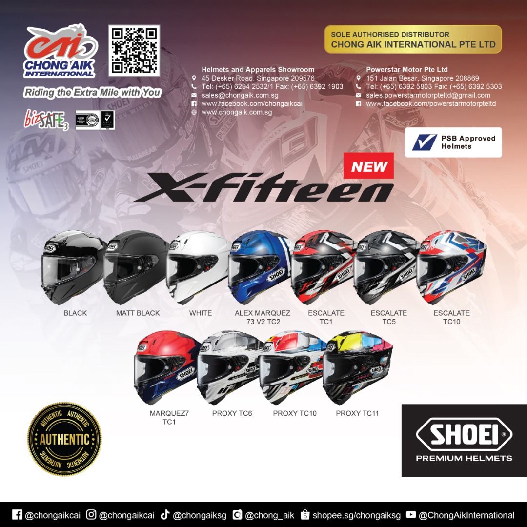 SHOEI X-15 [PSB APPROVED], Motorcycles, Motorcycle Apparel on Carousell