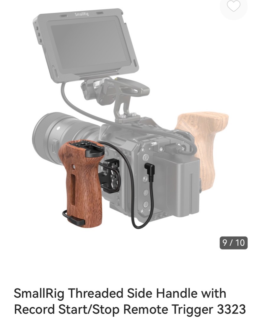 SmallRig Threaded Side Handle with Record Start/Stop Remote Trigger ...