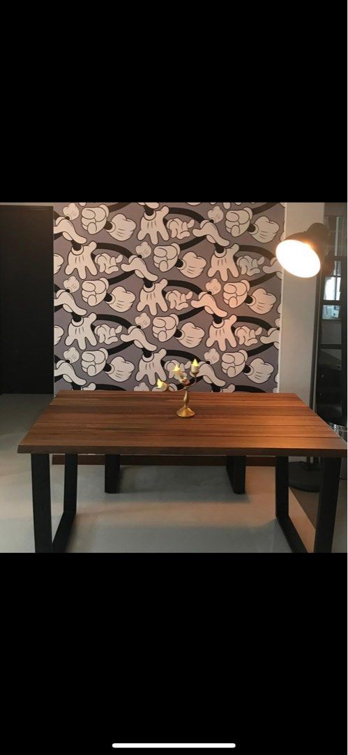 Solid wood panel dining table, Furniture & Home Living, Furniture ...