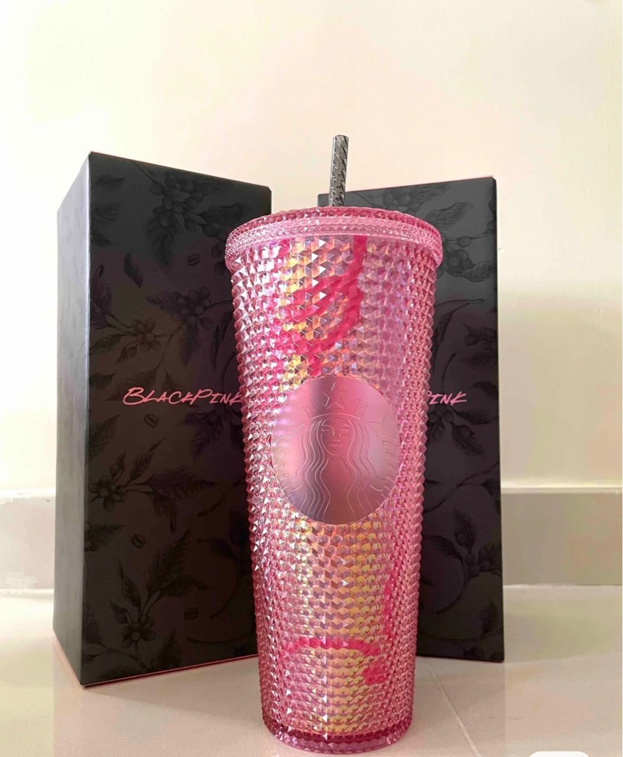 BLACKPINK + Starbucks Pink Bling Cold Cup Jisoo, Furniture & Home ...