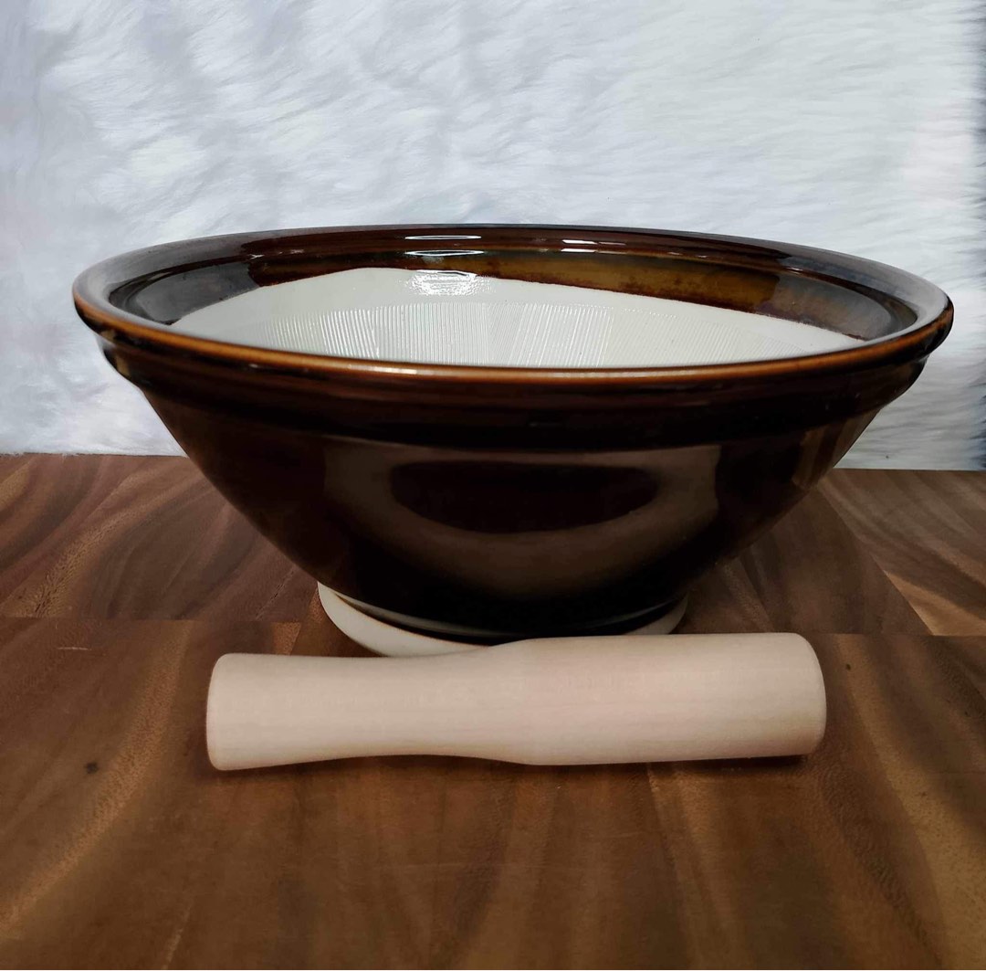 Suribachi Mortar/ Ceramic Mortal Bowl/ Japan Made Grinding Ripple Ridge ...