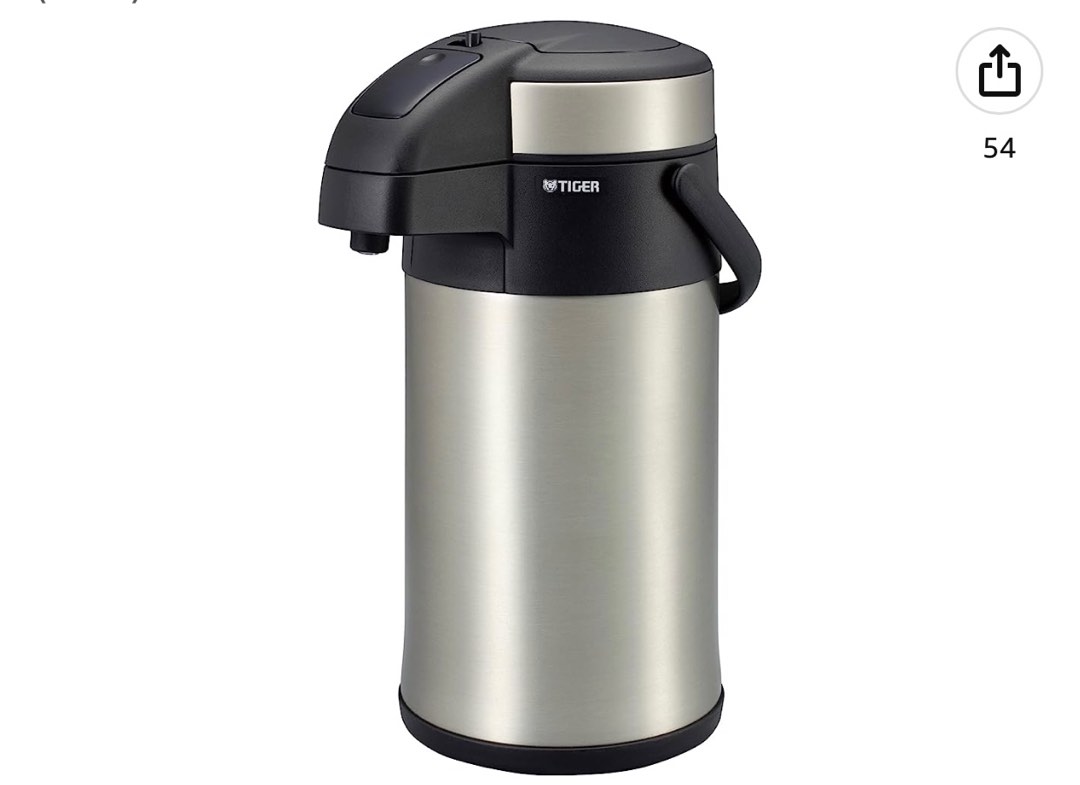 Tiger 3L Stainless steel air pump flask / jug, TV & Home Appliances ...