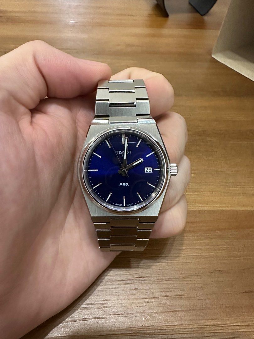 Tissot PRX 35mm quartz blue, Luxury, Watches on Carousell
