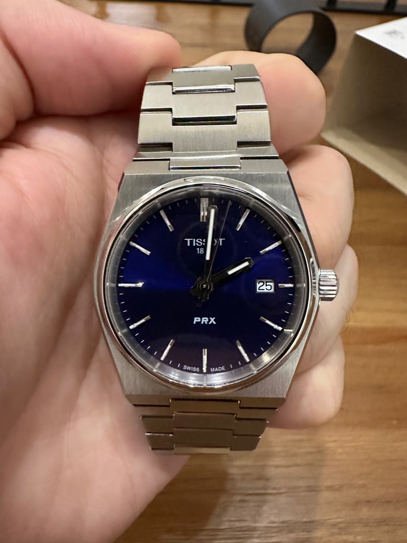 Tissot PRX 35mm quartz blue, Luxury, Watches on Carousell