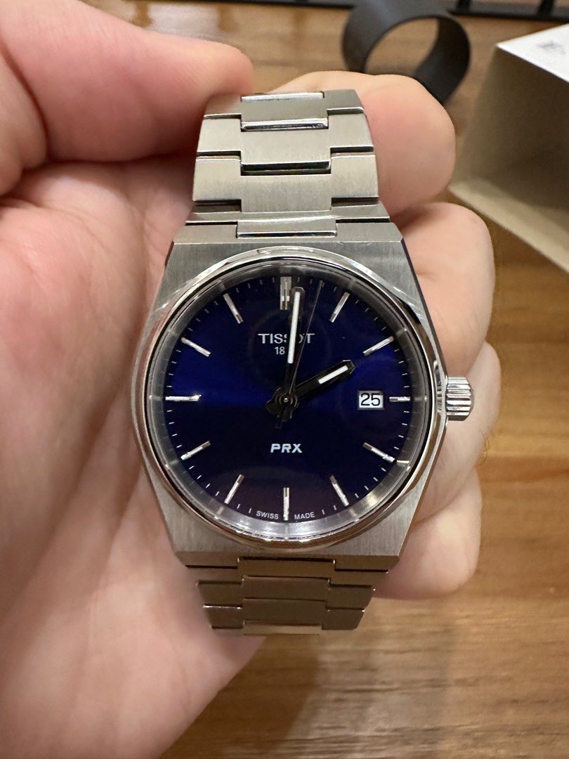 Tissot PRX 35mm quartz blue, Luxury, Watches on Carousell
