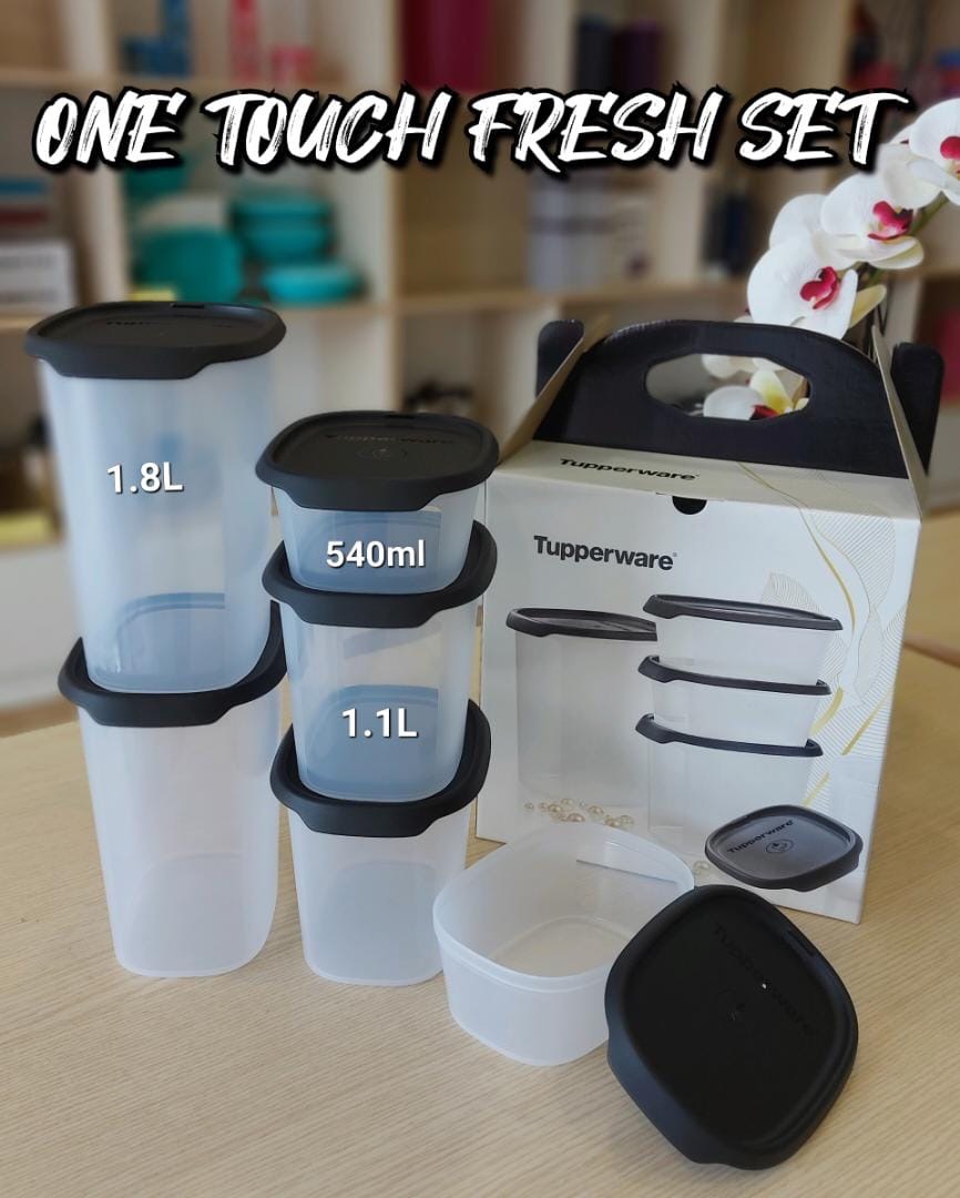 Tupperware one touch fresh set, 傢俬＆家居, 廚具和餐具, 食物整理及儲存 - Carousell