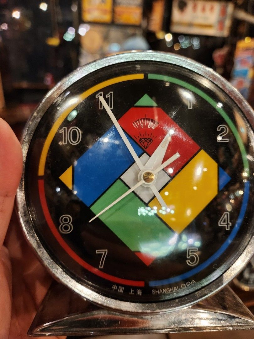 Vintage Diamond Alarm Clock Art Deco Mechanical, Furniture & Home ...