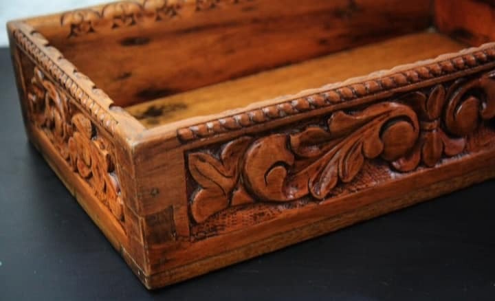 Vintage Hand Carved Narra wood Box Tray - Nuguid, Furniture & Home ...