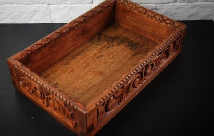 Vintage Hand Carved Narra wood Box Tray - Nuguid, Furniture & Home ...