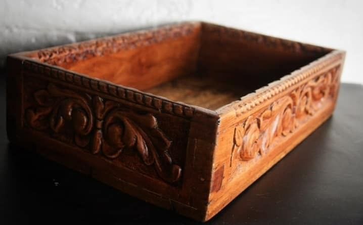 Vintage Hand Carved Narra wood Box Tray - Nuguid, Furniture & Home ...