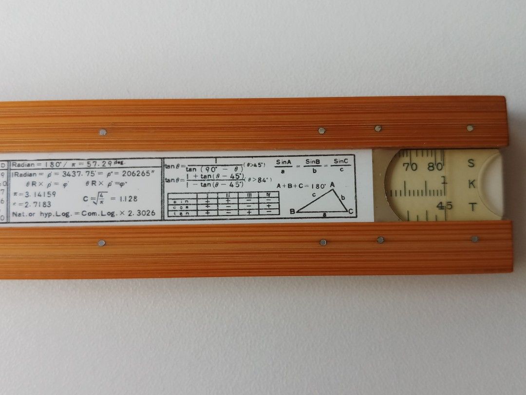 VINTAGE SLIDE RULE - SUN HEMMI No.2640 SLIDE RULE WITH ORIGINAL PROTECTIVE CASE (Made in Japan ...