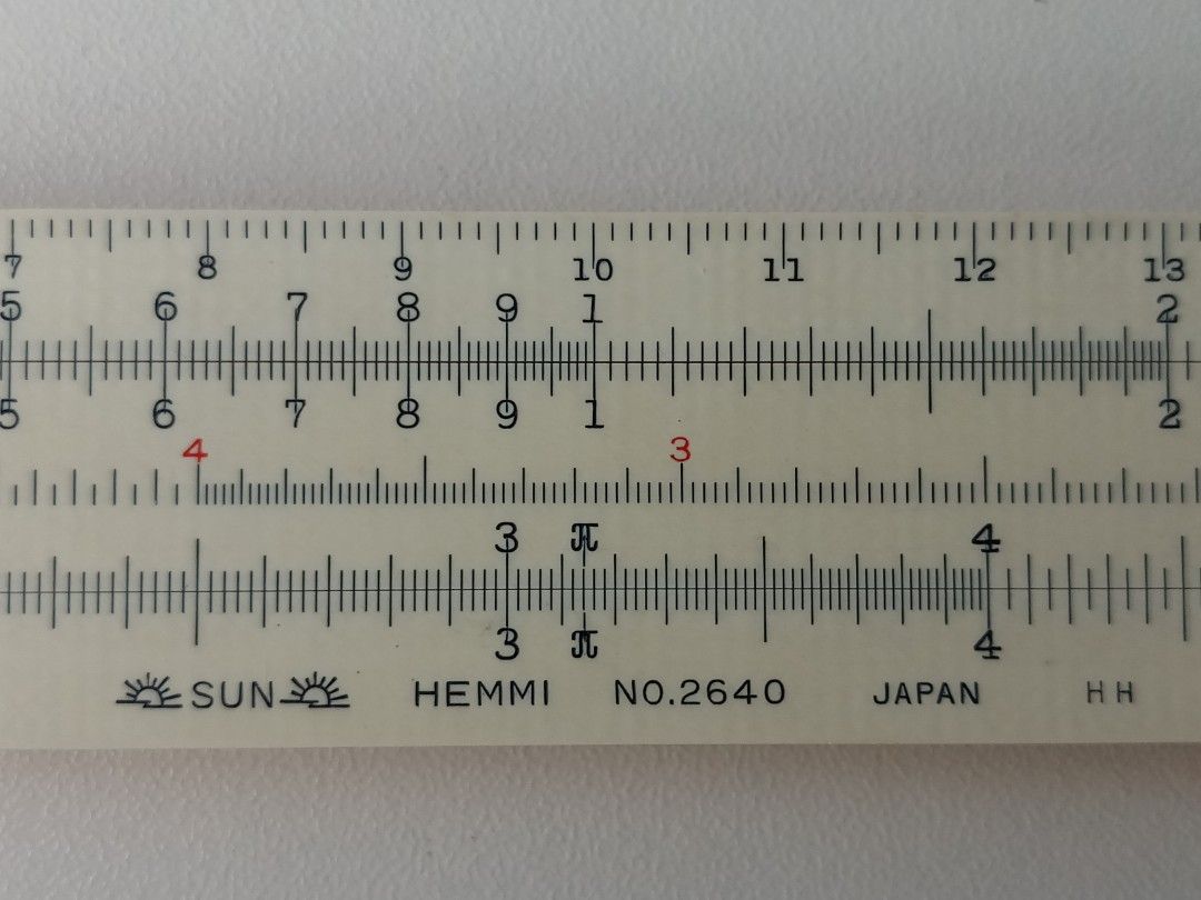VINTAGE SLIDE RULE - SUN HEMMI No.2640 SLIDE RULE WITH ORIGINAL PROTECTIVE CASE (Made in Japan ...
