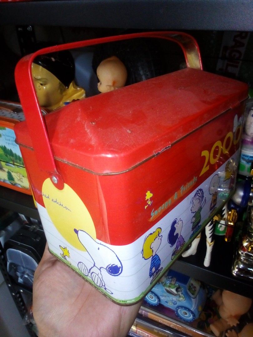 VINTAGE SNOOPY LUNCH BOX- RARE TIN CAN-1PC, Hobbies & Toys, Memorabilia ...