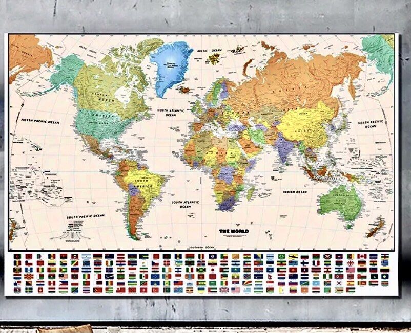 World Map, Large size, Hobbies & Toys, Books & Magazines, Travel ...